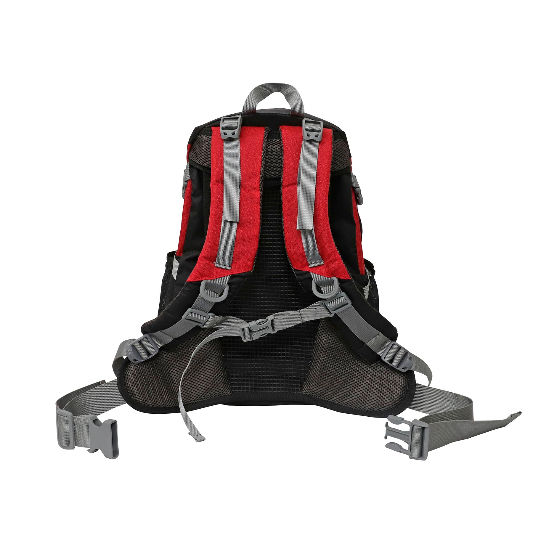 Treka 25 Litre Backpack – Red / Black – Back View | Treqa Outdoor Apparel